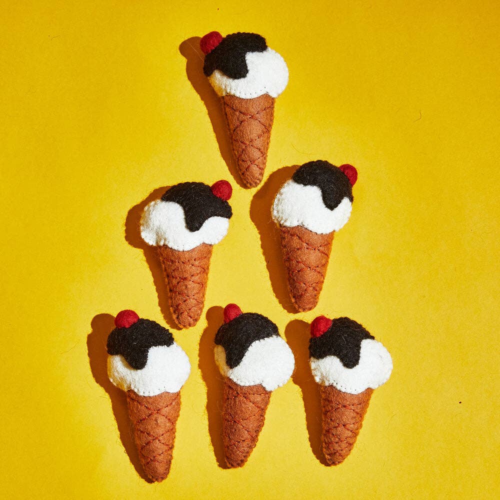 Wool Ice Cream Cone Cat Toy – Small Talk