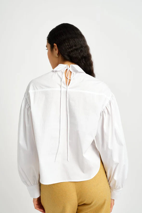 Leni Shirt in White Cotton l Small Talk l Columbus, OH